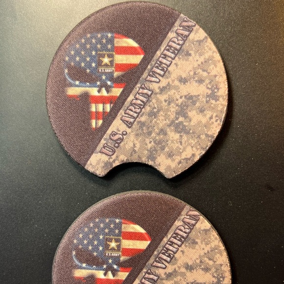 Hand Crafted | Dining | Us Army Veteran Skull Flag Car Cup Holder ...